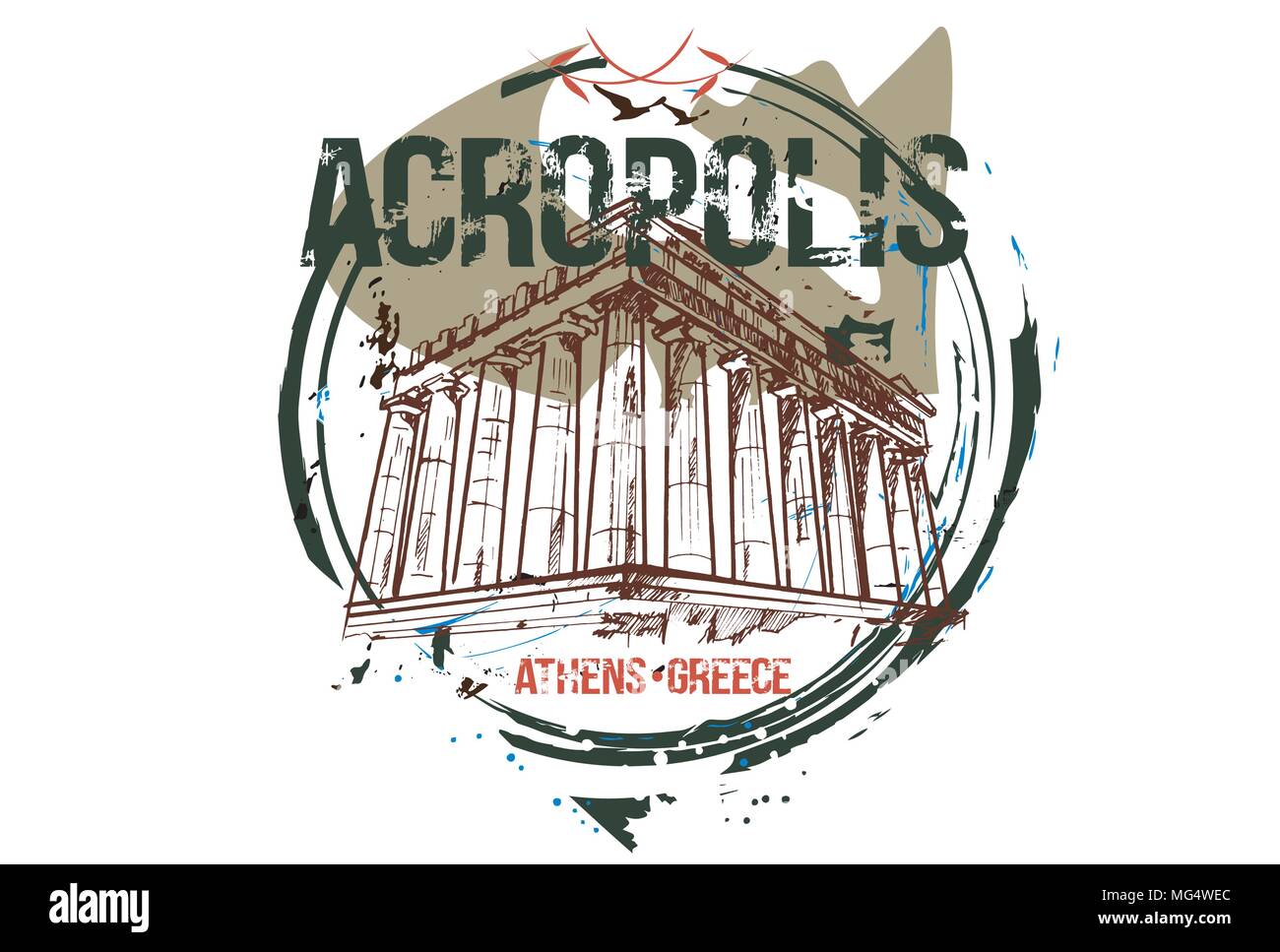 Parthenon acropolis athens Stock Vector Images - Alamy