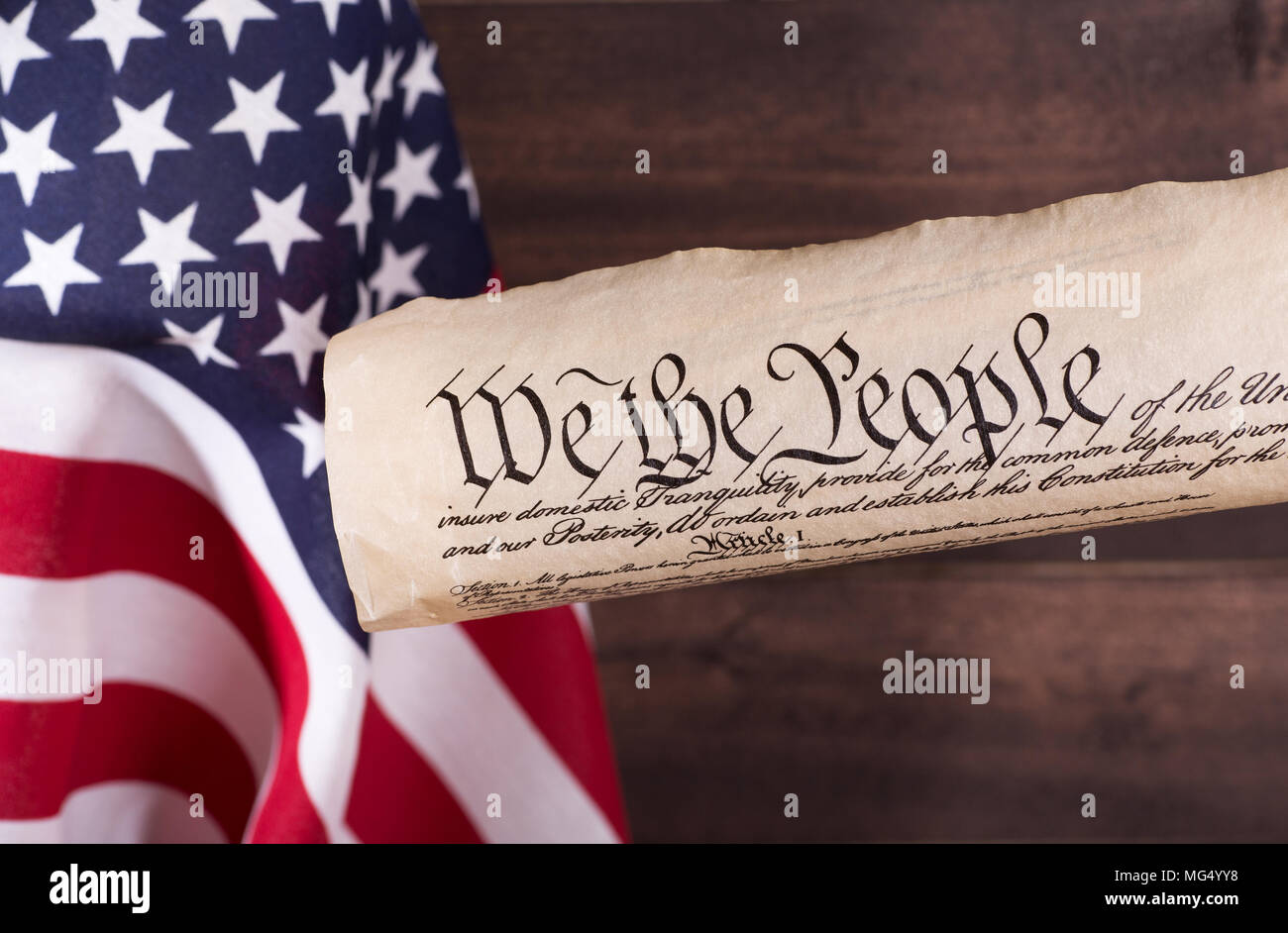 We The People, preamble to the United States constitution, with the ...