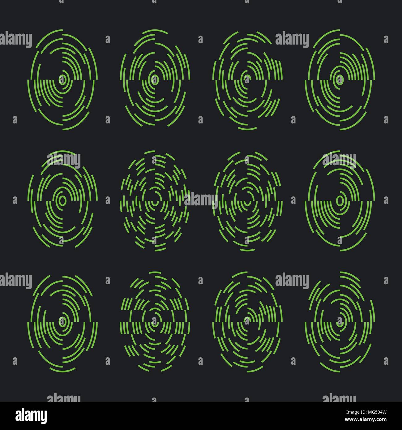 Biometric line icons fingerprint Stock Vector Images - Alamy