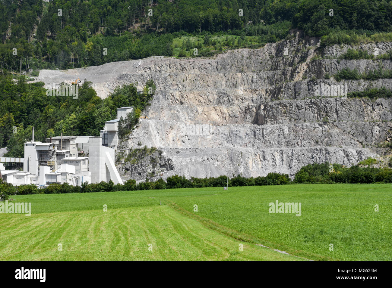 Stone quarry at Glarus on the Swiss alps Stock Photo - Alamy