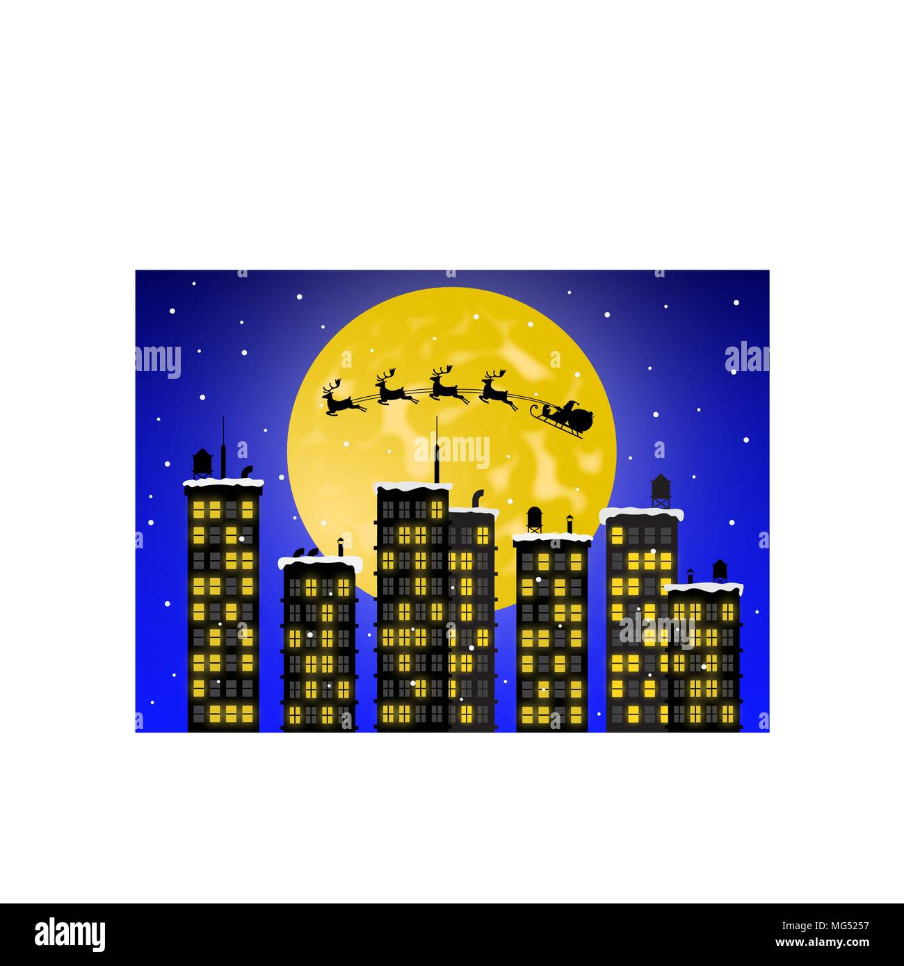 Snow over city buildings Stock Vector Images - Alamy