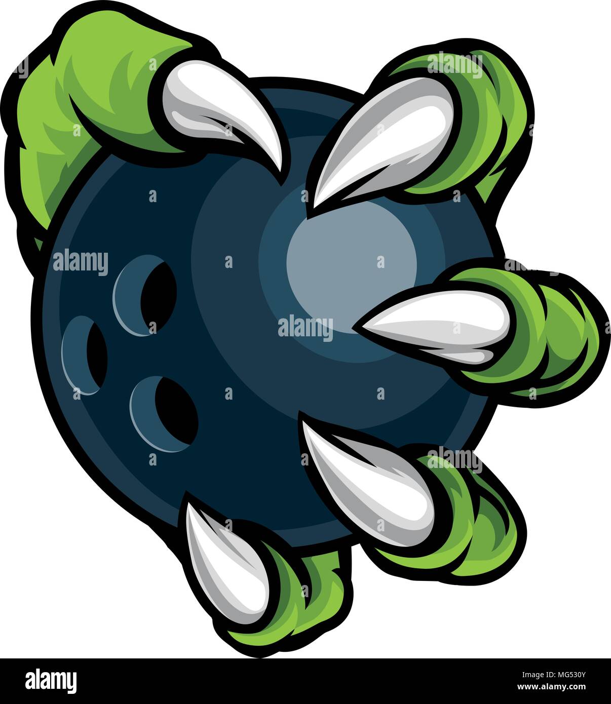 Monster animal claw holding Ten Pin Bowling Ball Stock Vector Image ...
