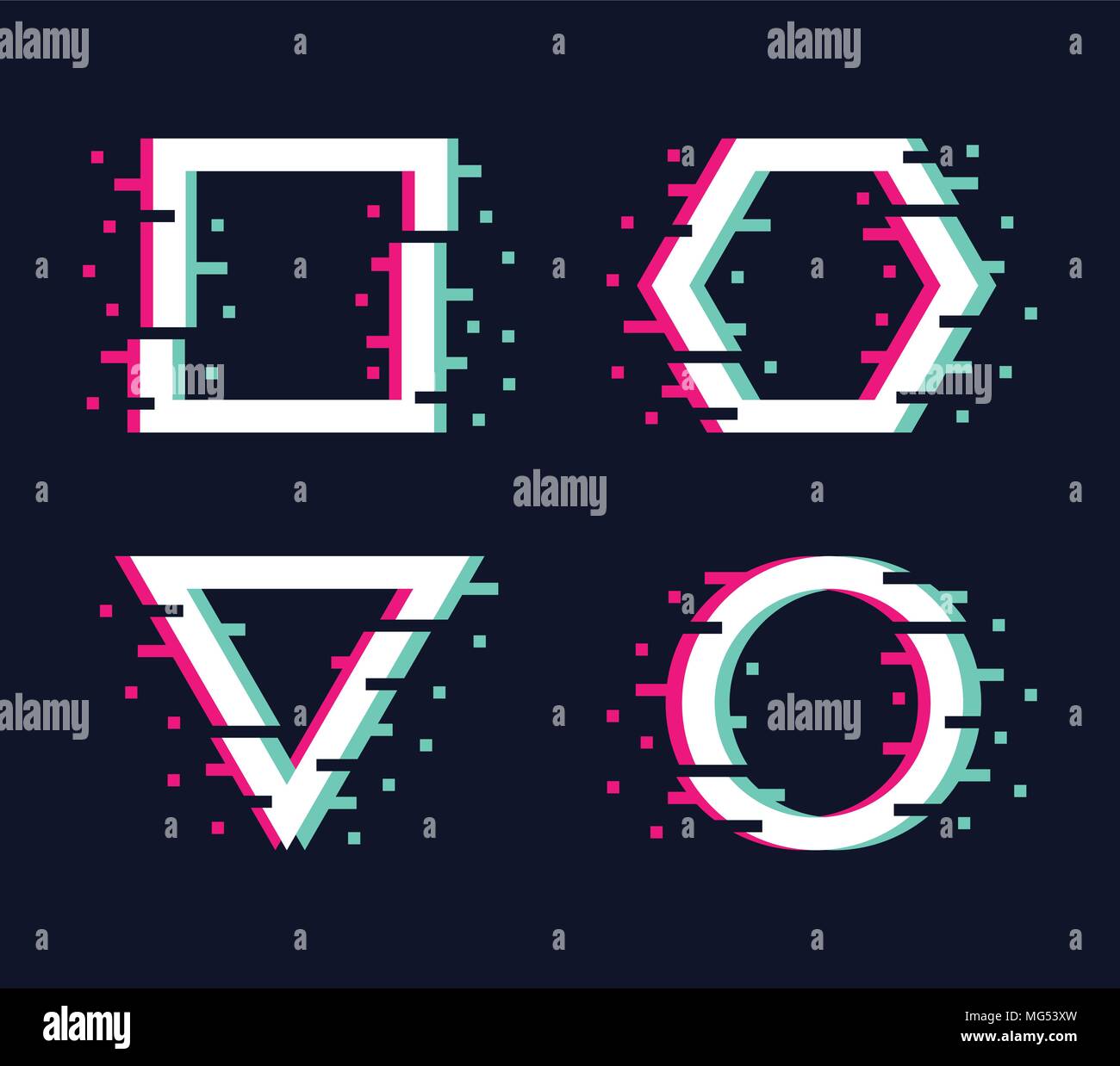 Vector glitch frames set Stock Vector Image & Art - Alamy