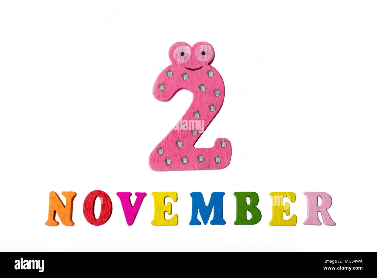 November 2, on a white background, numbers and letters. Calendar Stock ...