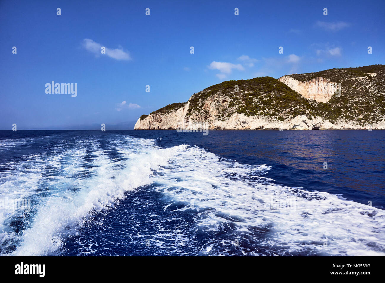 Coast with a rocky cliff on the island of Zakynthos Stock Photo - Alamy