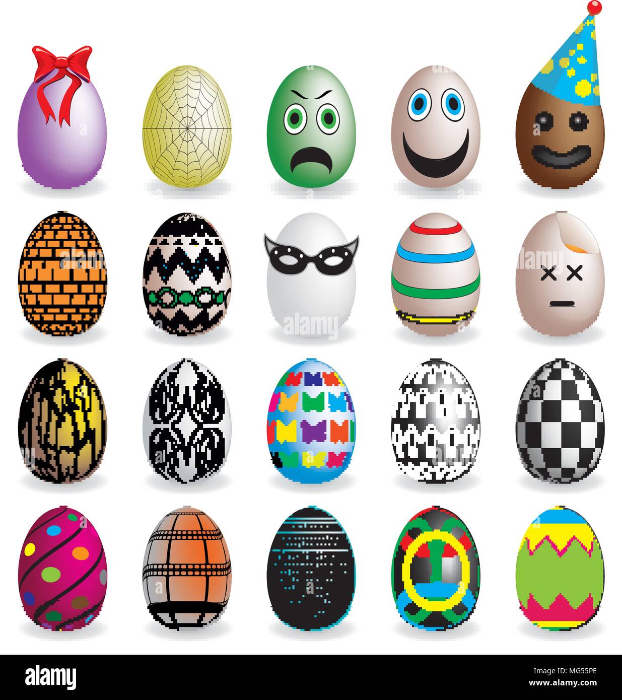 Collection of cute colored eggs Stock Vector Image & Art - Alamy