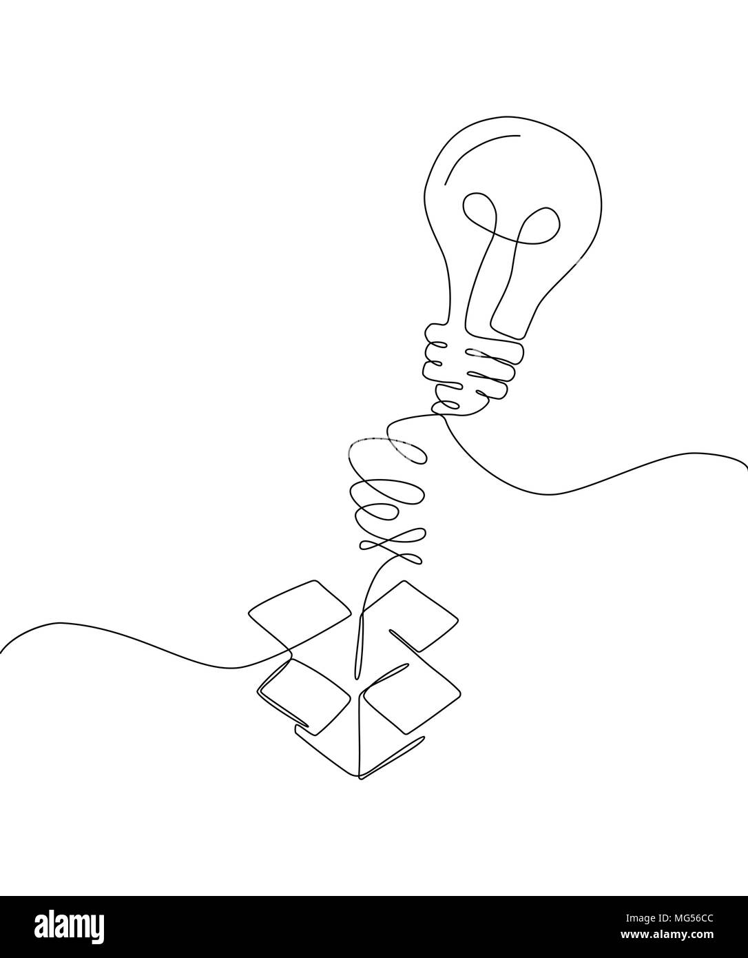 Creative idea - one line design style illustration Stock Vector Image ...