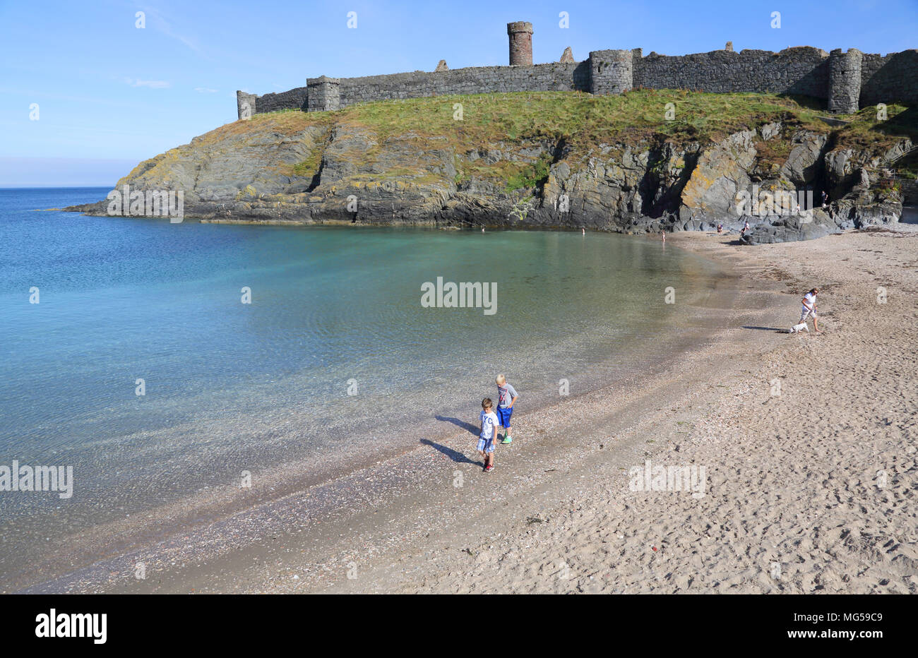 beach at peel on the west coast of the Isle of man Stock Photo - Alamy