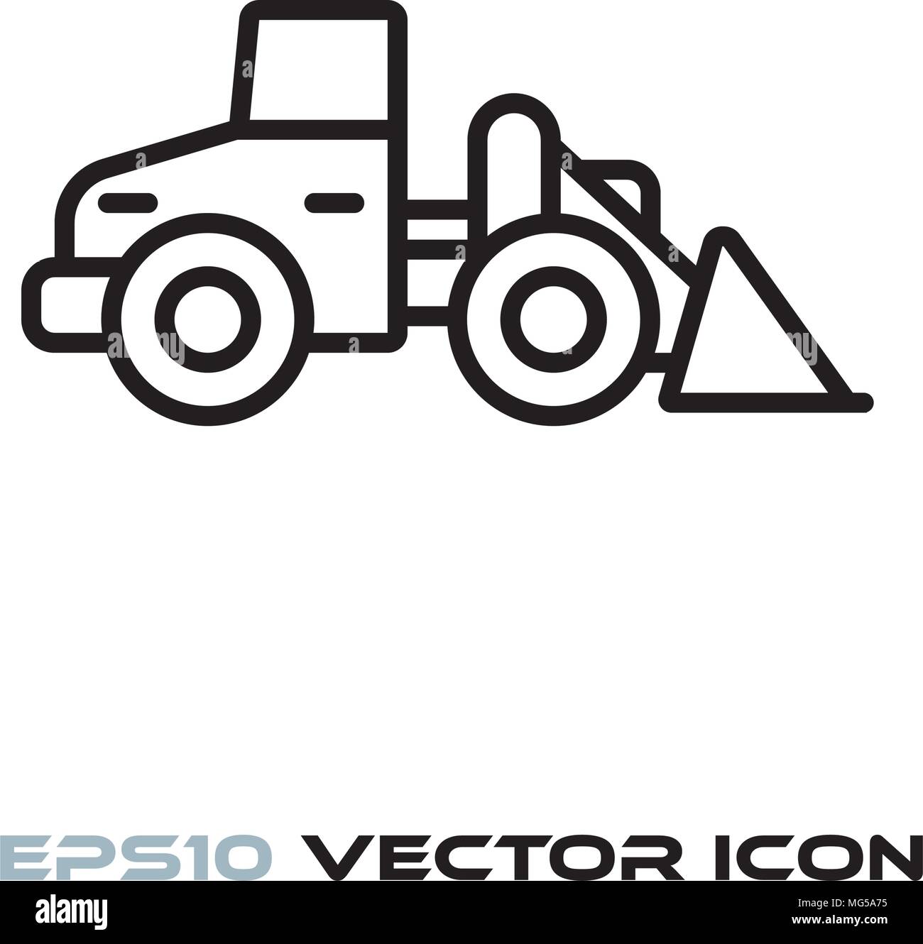 Wheel loader flat line icon vector Stock Vector Image & Art - Alamy