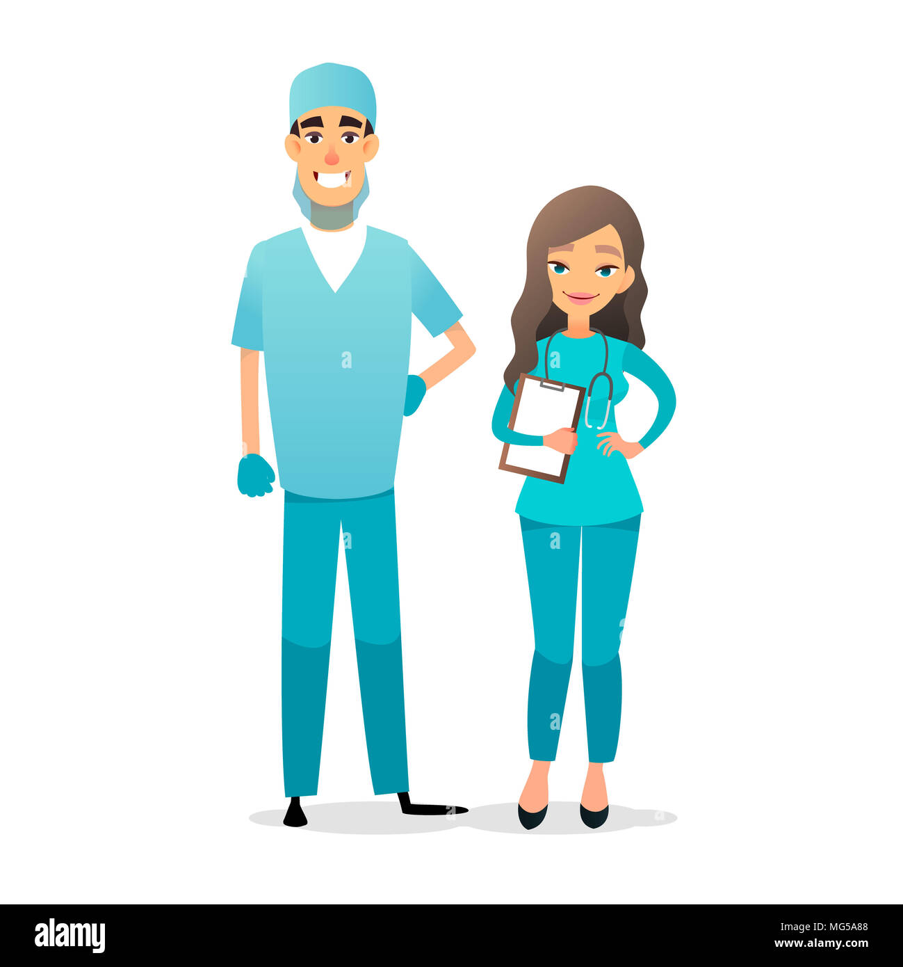 Doctor and nurse team. Cartoon medical staff. Medical team concept ...