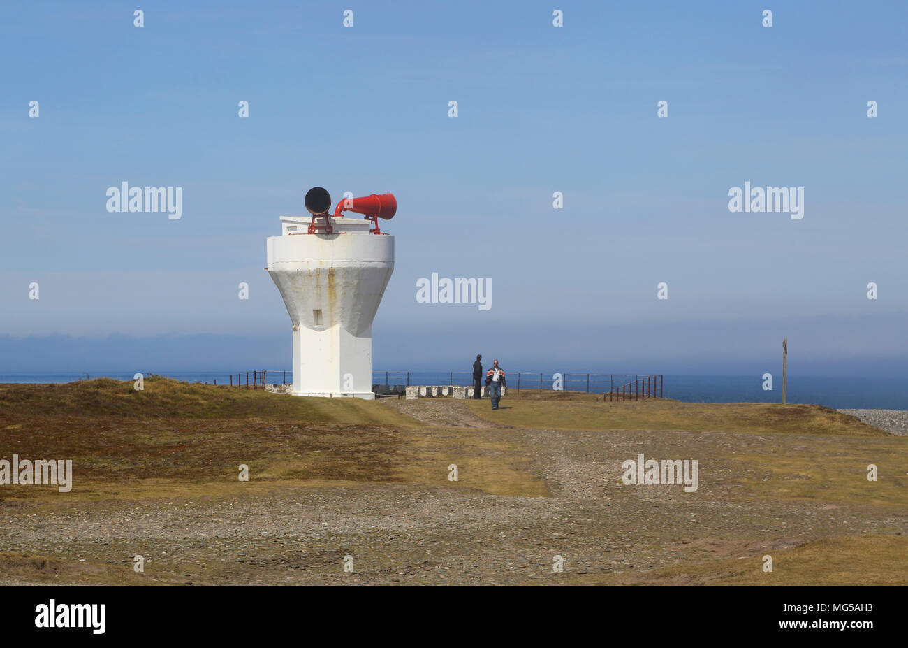 fog horn at point of ayre at the northern end of the Isle of Man Stock ...