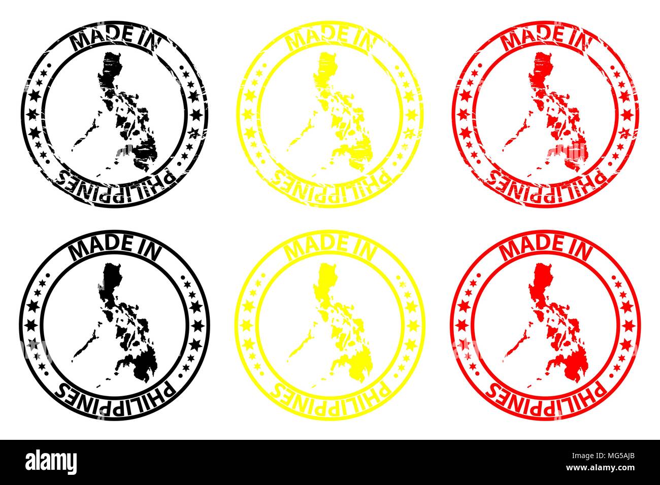 Made in Philippines - rubber stamp - vector, Philippines map pattern ...