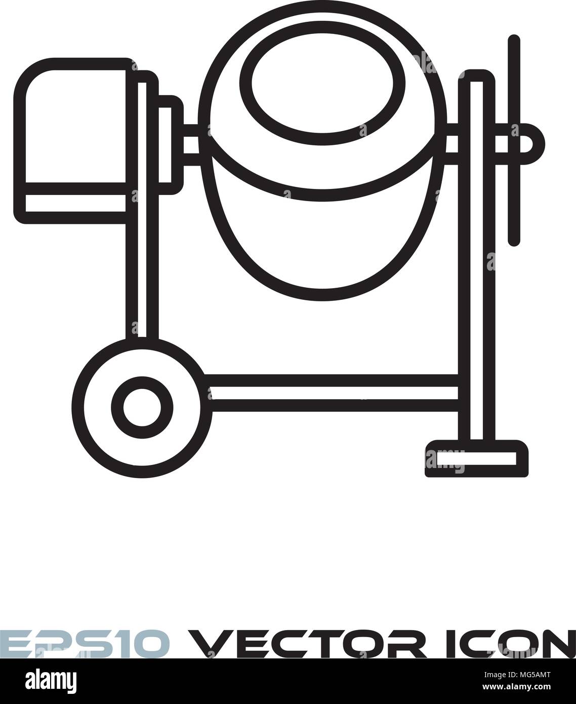 Mobile concrete mixer flat line icon vector Stock Vector Image & Art ...