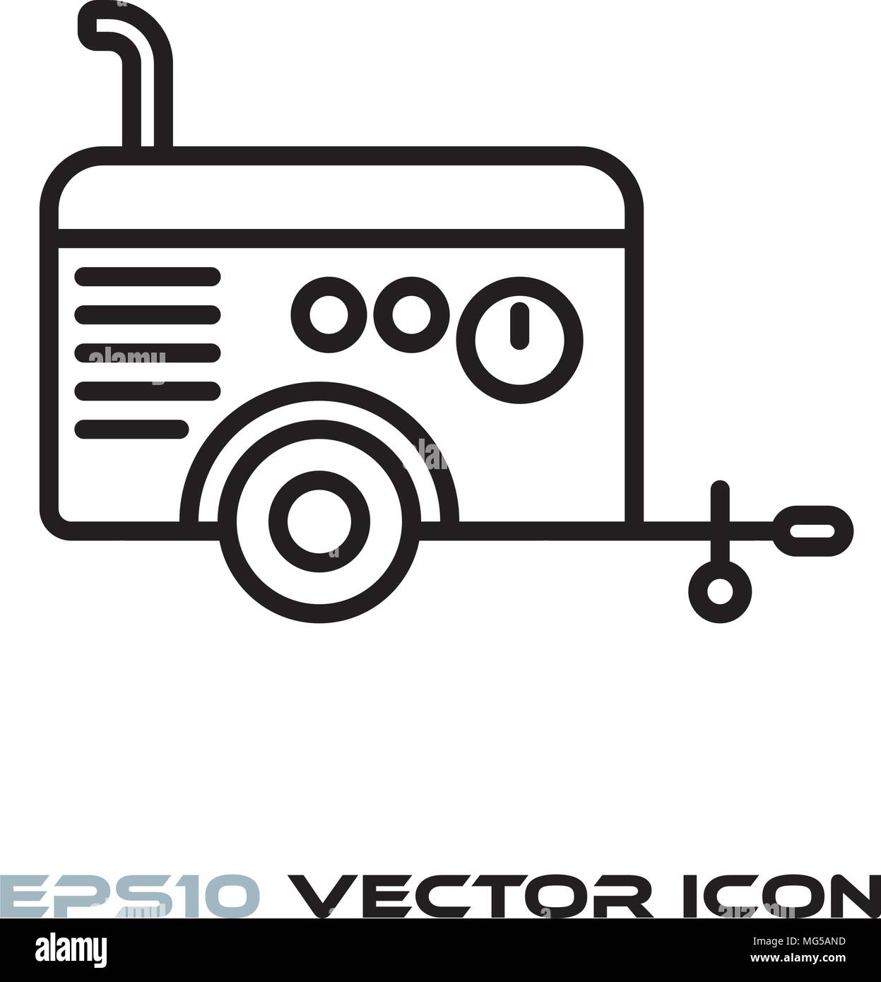 Mobile air compressor cart flat line icon vector Stock Vector Image ...