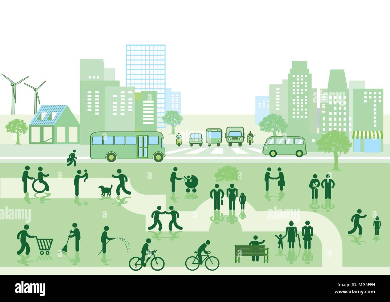 Ecological city with resident Stock Vector Image & Art - Alamy