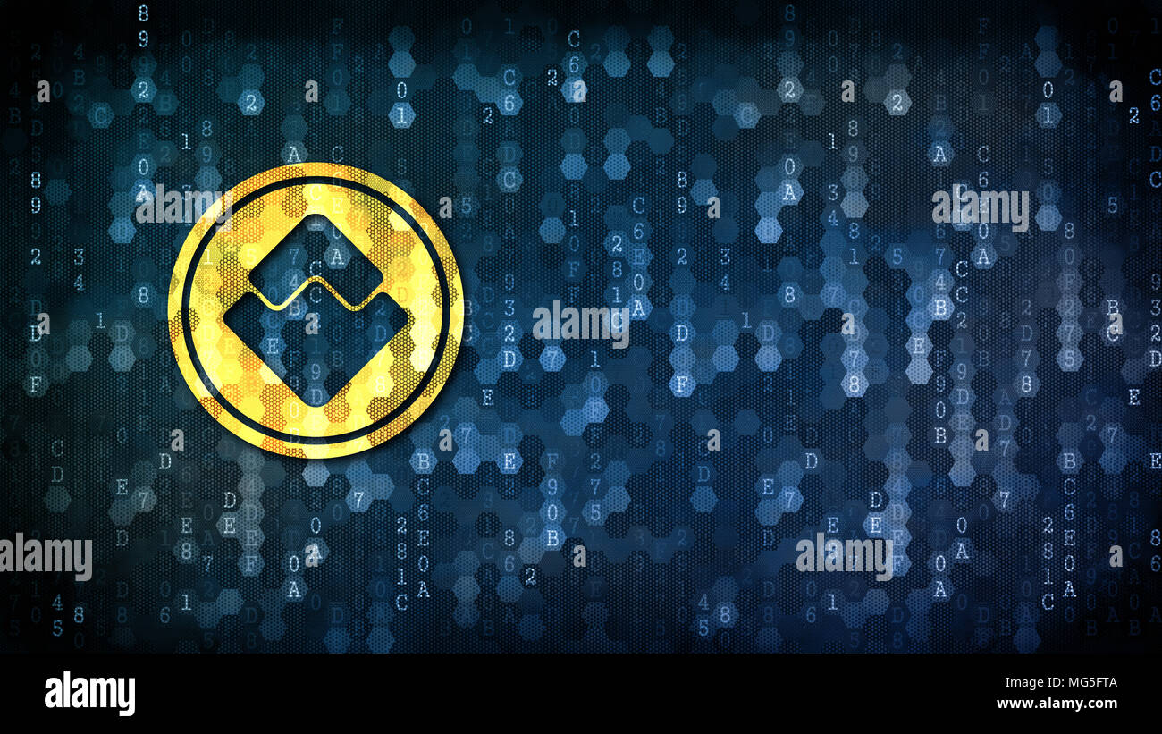 Waves - Trading Sign on Pixelated Background Stock Photo - Alamy