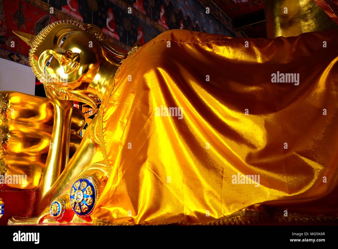 Ancient Golden Reclining Buddha at Wat Nang-Chee Choti Karam Temple ...