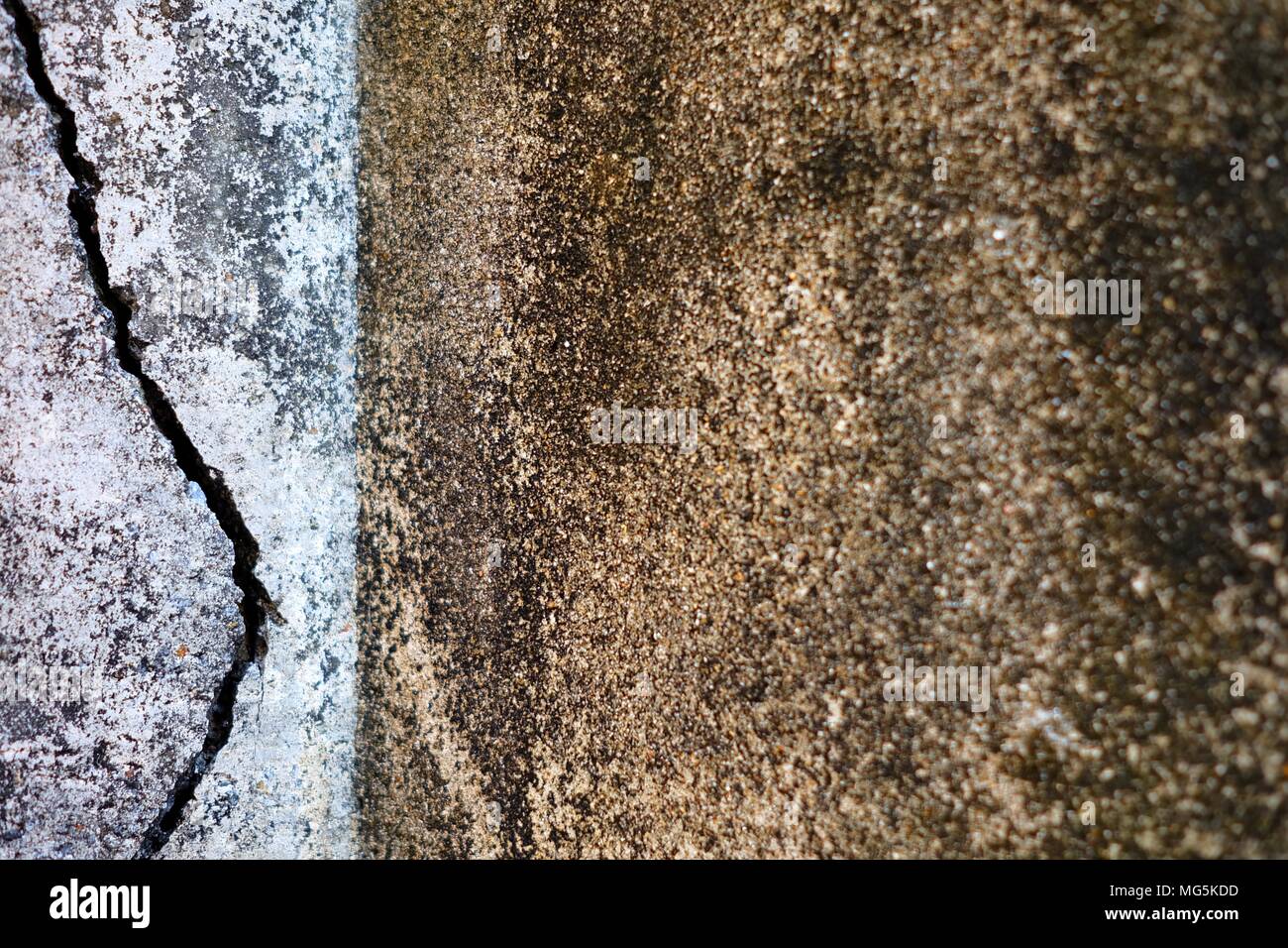 Closed-up Broken Concrete Wall Texture Background. (Selective Focus ...