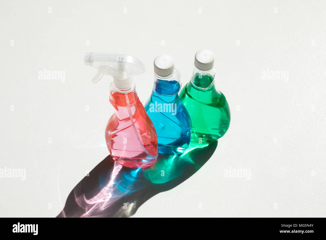 colorful cleaning products Stock Photo - Alamy