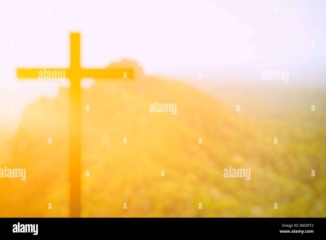 Blurred Christ Cross with Light Leak Background, Suitable for Religion ...