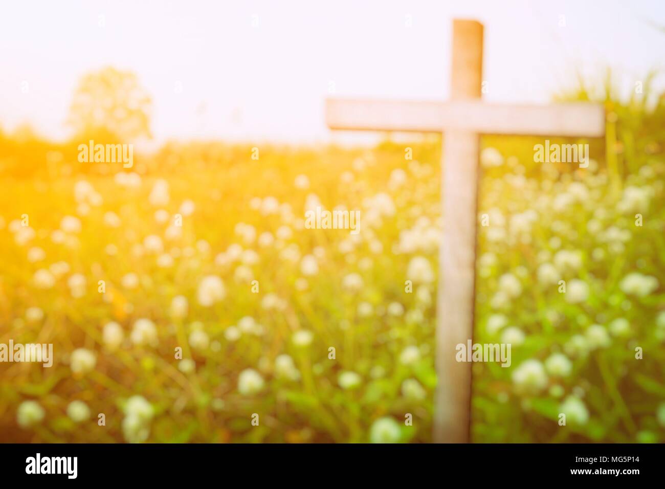 Blurred Christ Cross with Light Leak Background, Suitable for Religion ...