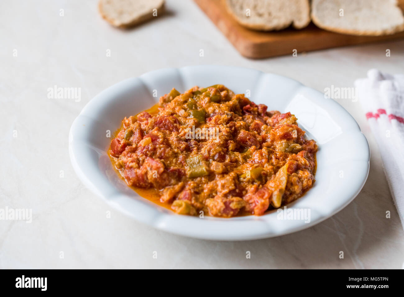 Turkish Breakfast Menemen / Scrambled Eggs with Tomato Paste ...