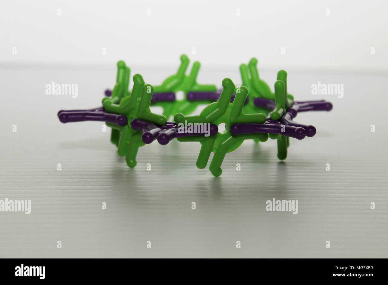 An abstract Child`s Toy Constructed From Play Pieces, ready to play or ...