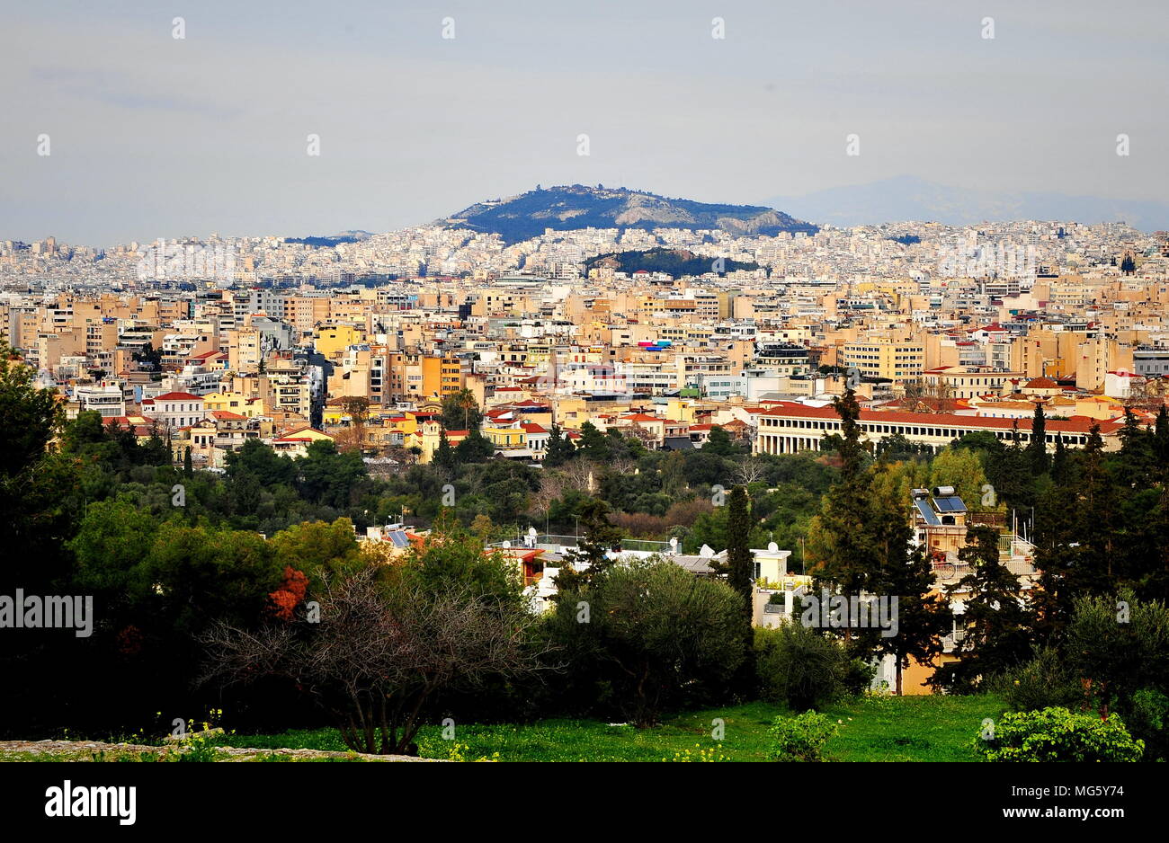 Panorama of Athens city center, Greece Stock Photo - Alamy