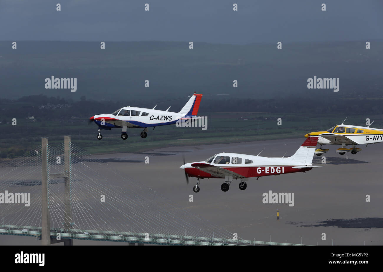 Three Piper aircraft of Lyneham Flying Club, flown by former and ...