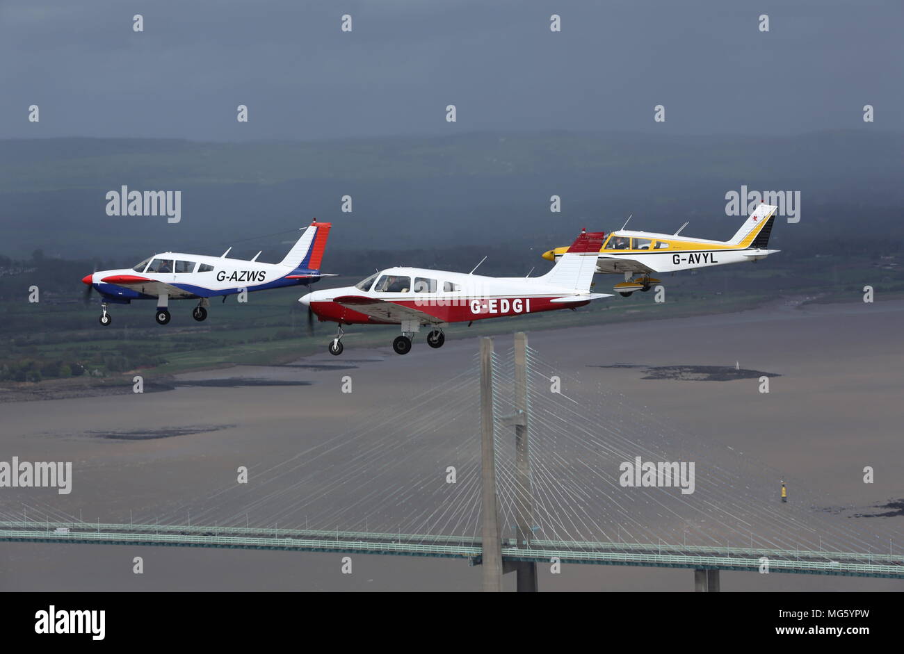 Three Piper aircraft of Lyneham Flying Club, flown by former and ...