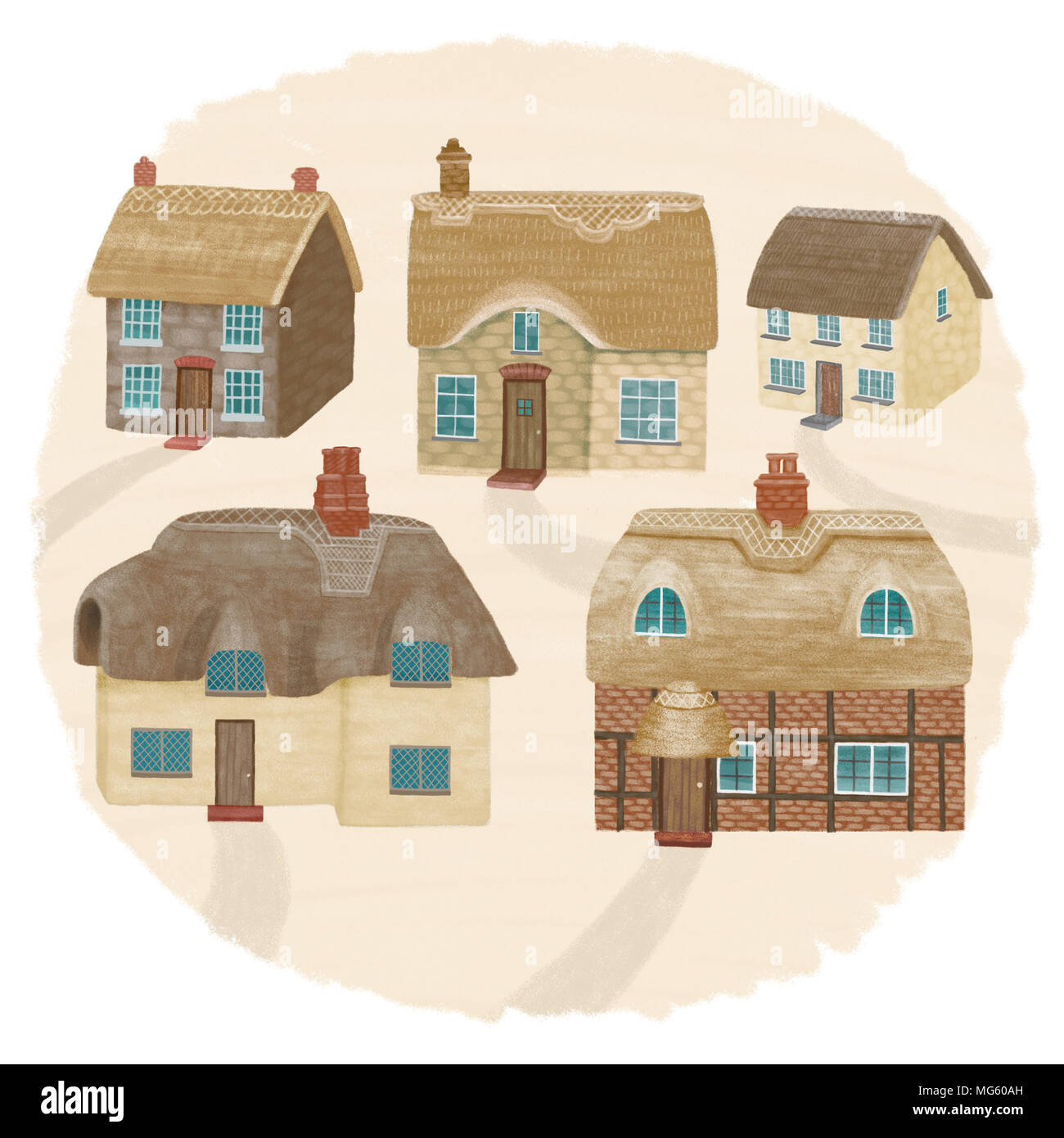 English country cottage Cut Out Stock Images & Pictures - Alamy
