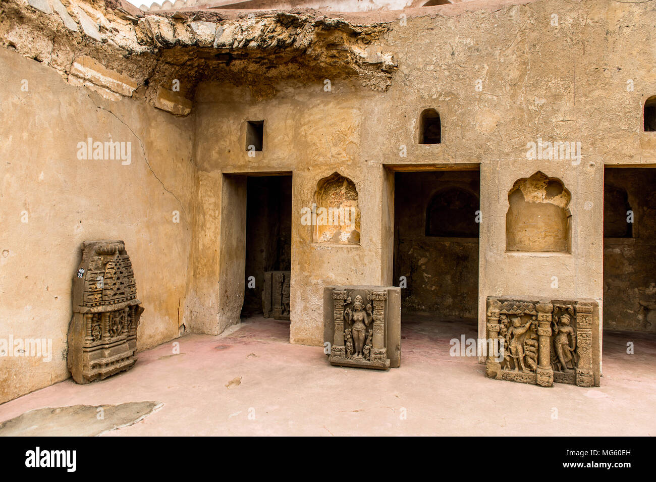 Pieces at the Chand Baori, a stepwell in the village of Abhaneri near ...