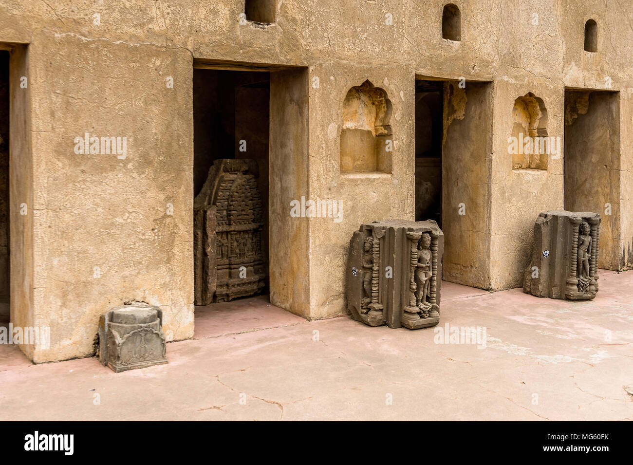 Pieces at the Chand Baori, a stepwell in the village of Abhaneri near ...