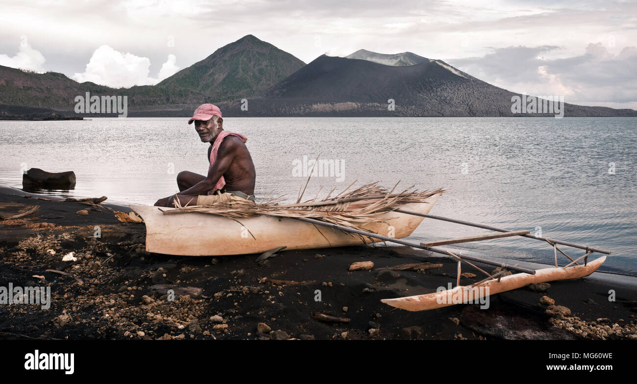Rabaul, Papua New Guinea - November 11, 2010: Man at the Rabaul ...