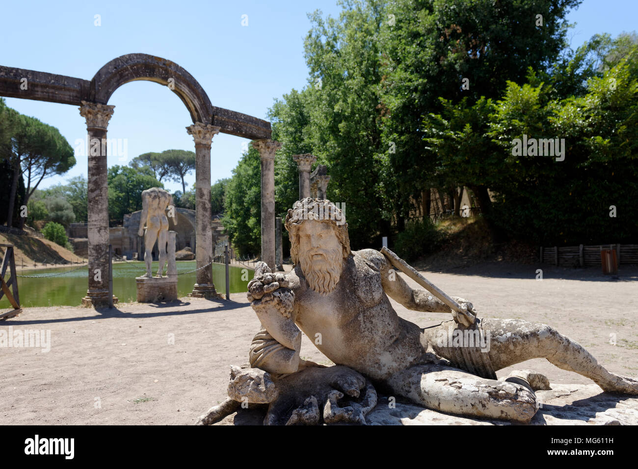 Lounging statue figure at the curved north end of the monumental ...
