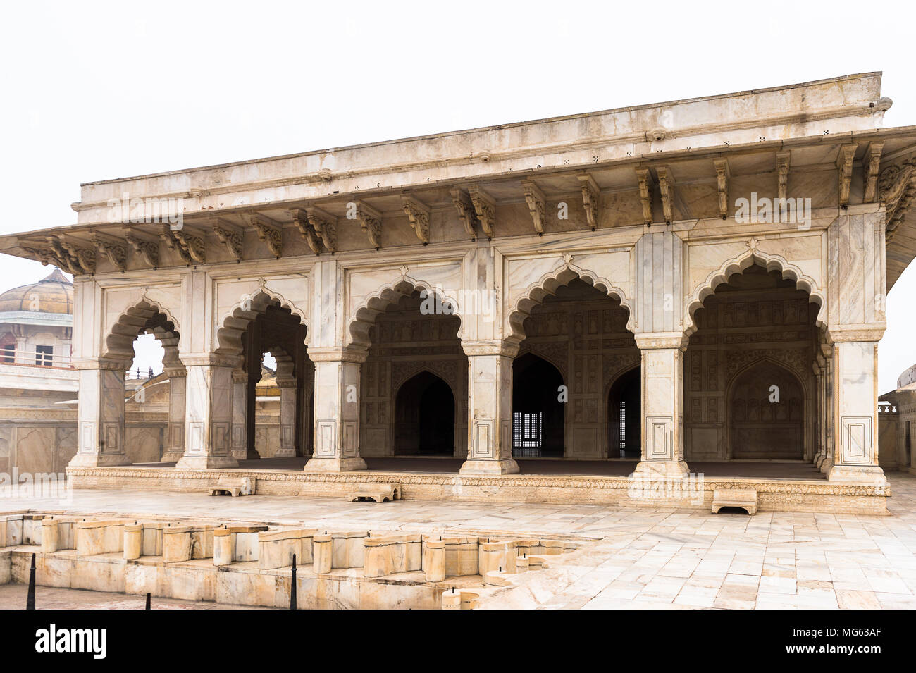 Diwan I Am (Hall of Public Audience) at the Red Fort of Agra, India. UNESCO World Heritage site ...