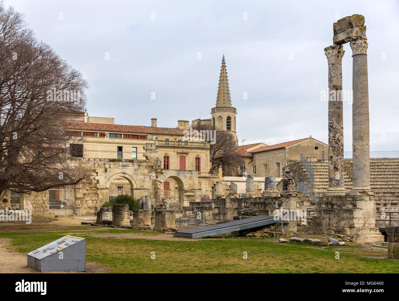 Ruins of roman theatre in Arles - France Stock Photo - Alamy