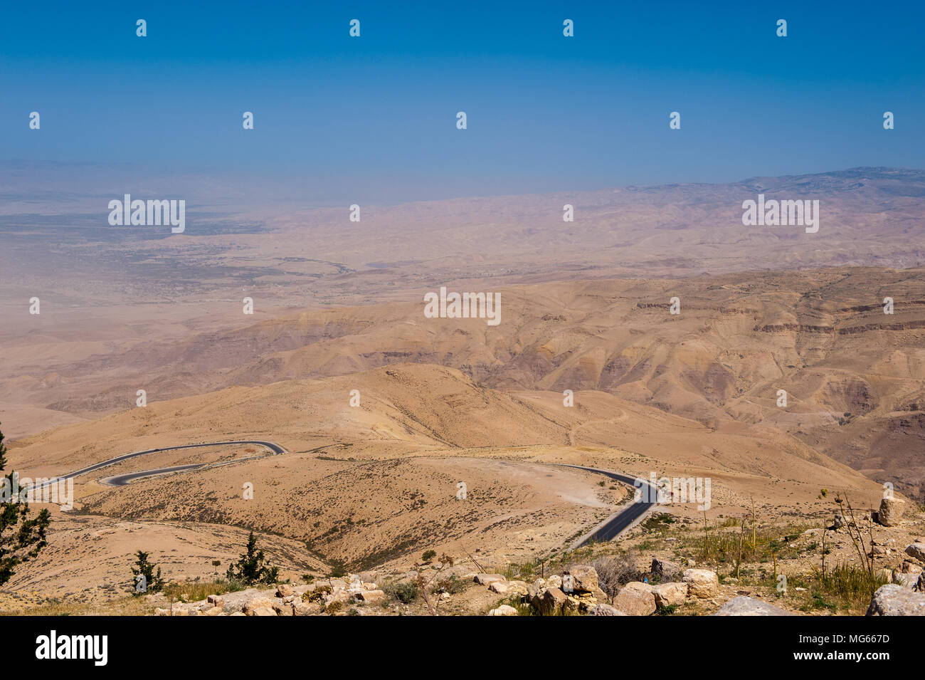 Holy Land, view from the Mount Nebo, the place where Moses was granted ...
