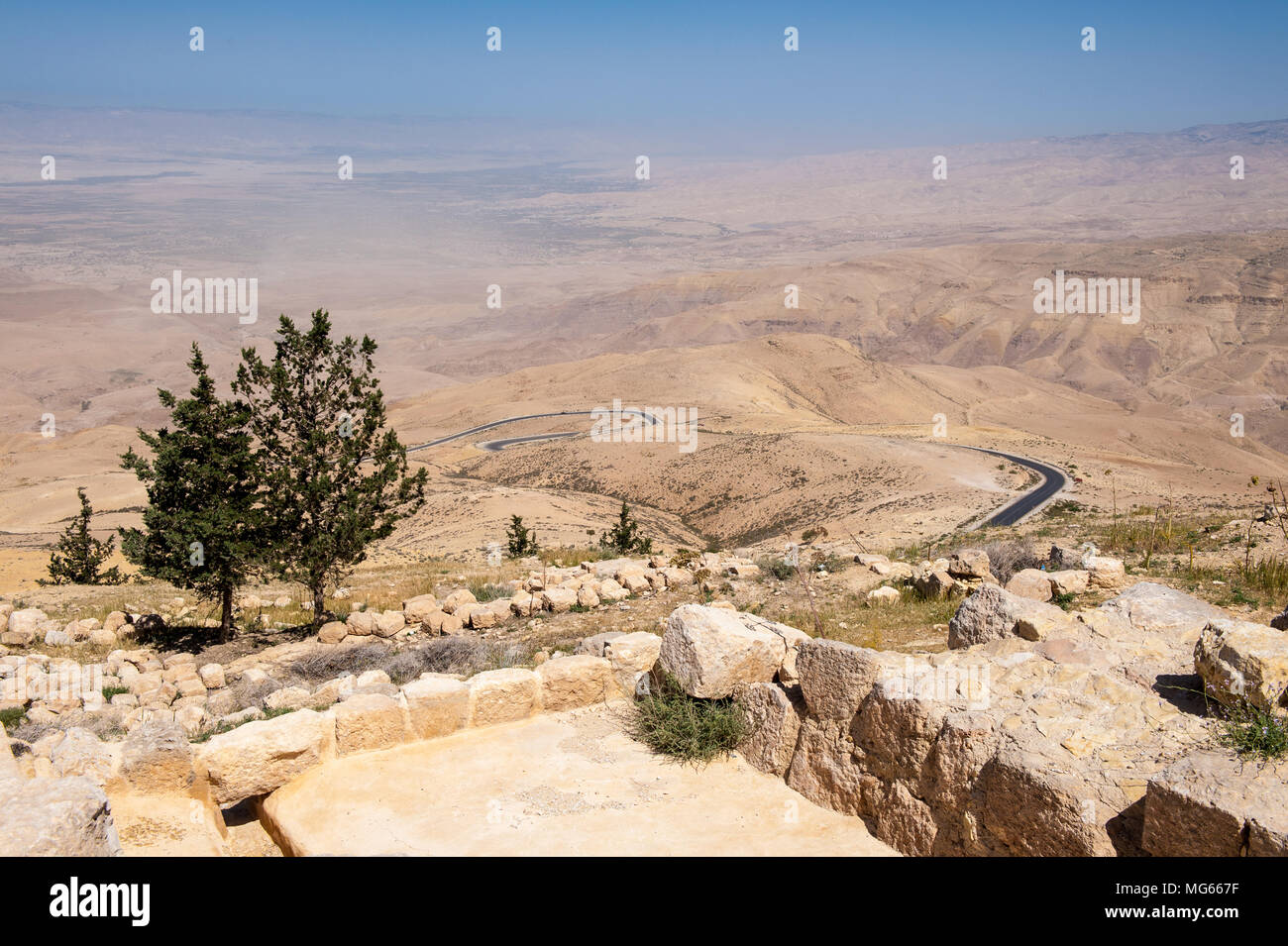 Holy Land, view from the Mount Nebo, the place where Moses was granted ...