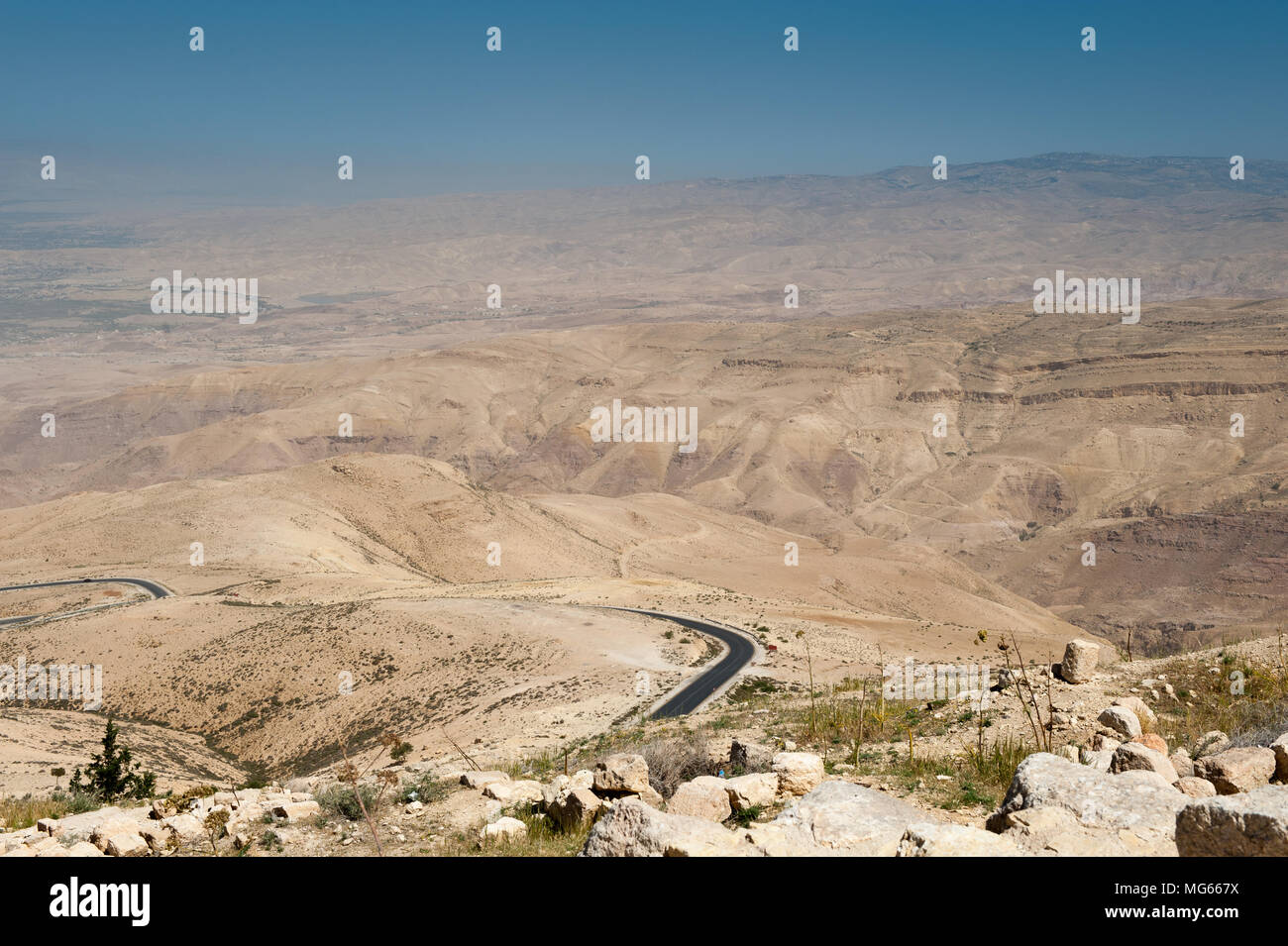 Holy Land, view from the Mount Nebo, the place where Moses was granted ...