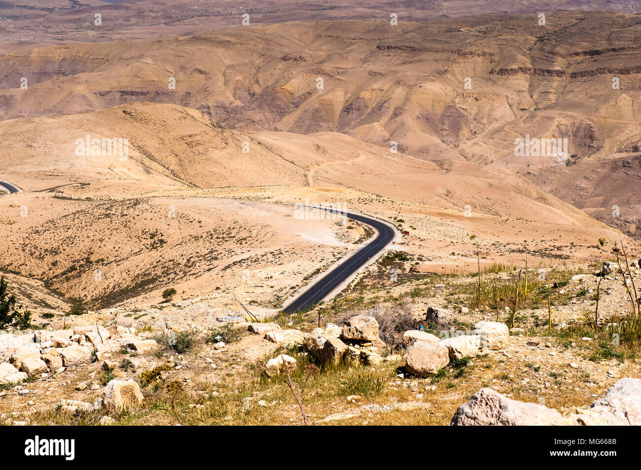 Holy Land, view from the Mount Nebo, the place where Moses was granted ...