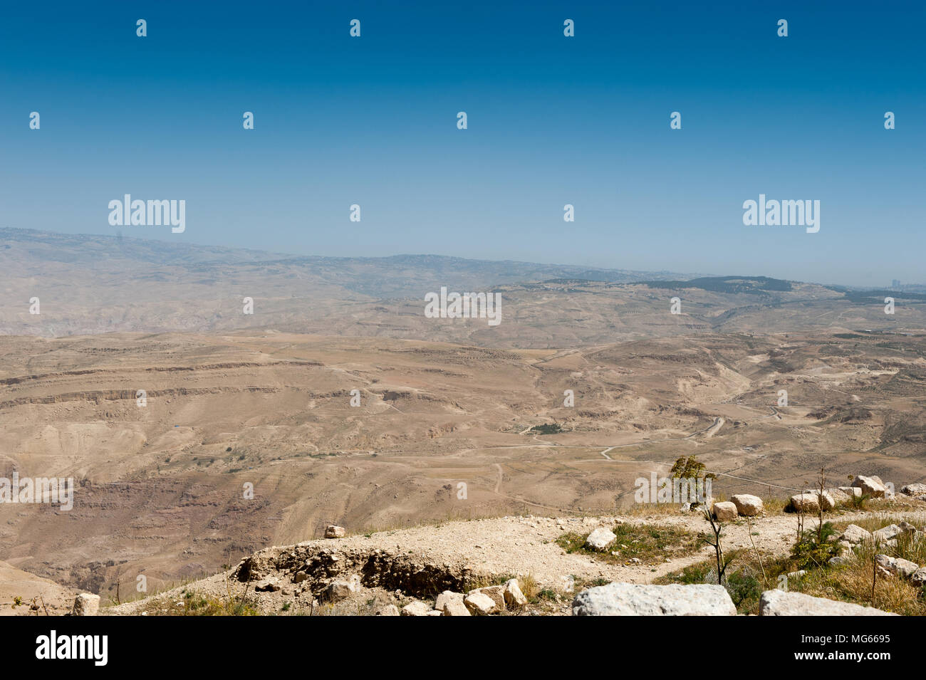 Holy Land, view from the Mount Nebo, the place where Moses was granted ...