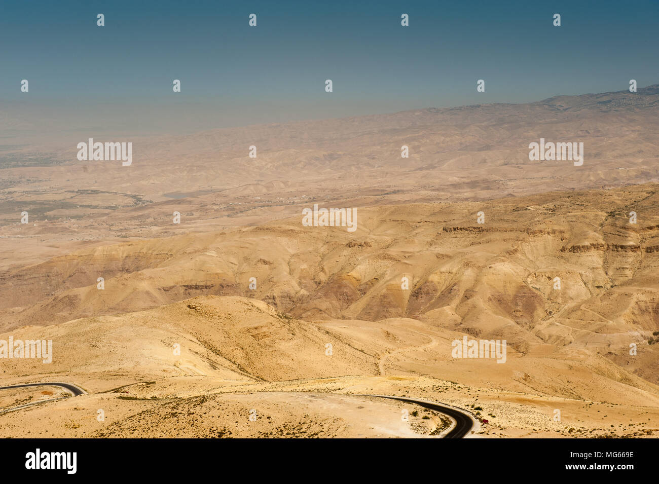 Holy Land, view from the Mount Nebo, the place where Moses was granted ...