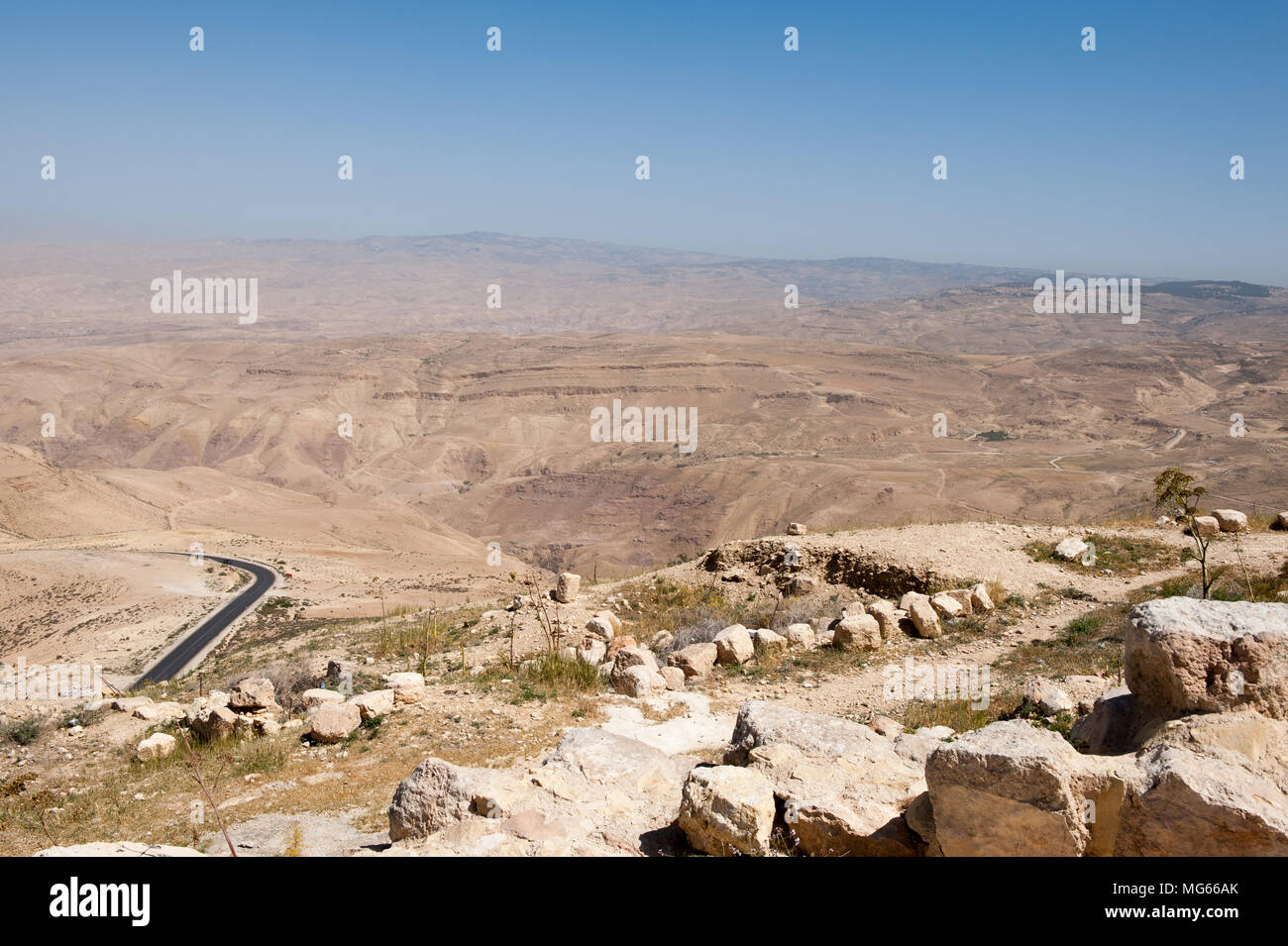 Holy Land, view from the Mount Nebo, the place where Moses was granted ...