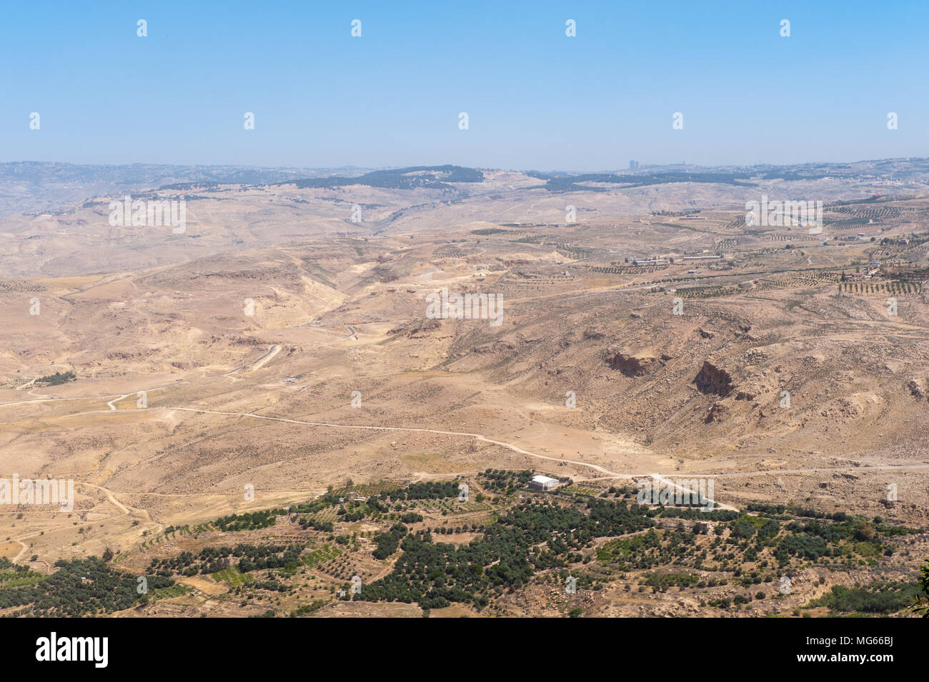 Holy Land, view from the Mount Nebo, the place where Moses was granted ...