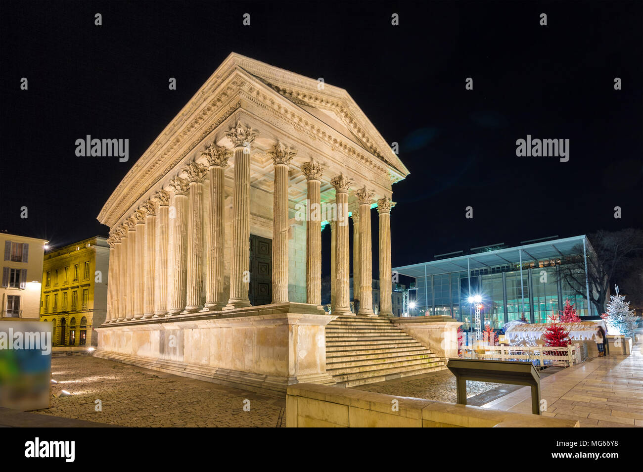 Maison Carree, a Roman temple in Nimes, France Stock Photo - Alamy