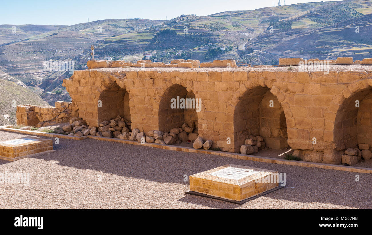 Lower yard in the Kerak Castle, a large crusader castle in Kerak (Al ...