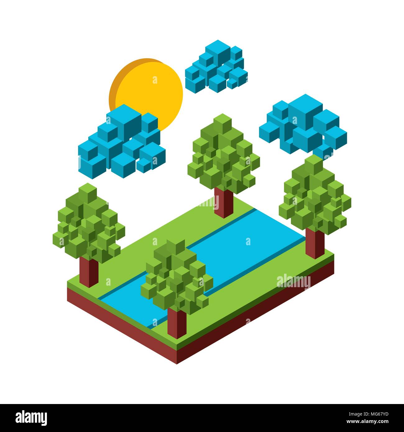 nature in pixels design, vector illustration eps10 graphic Stock Vector ...