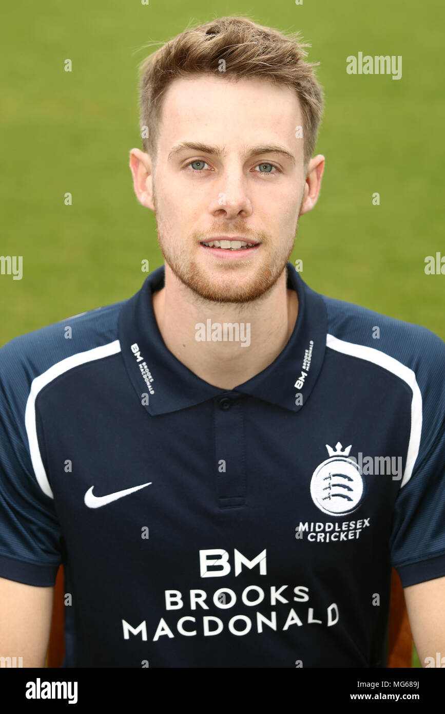 Middlesex's Robbie White during the media day at Lord's cricket Ground ...