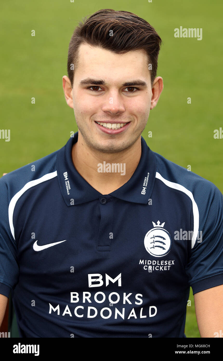 Middlesex's Max Holden during the media day at Lord's Cricket Ground ...